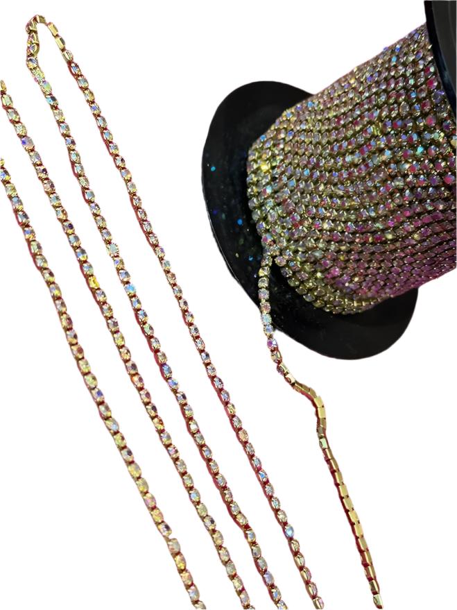 Multi Rainbow Diamond Stone Chain-18pp – Eshwarshop