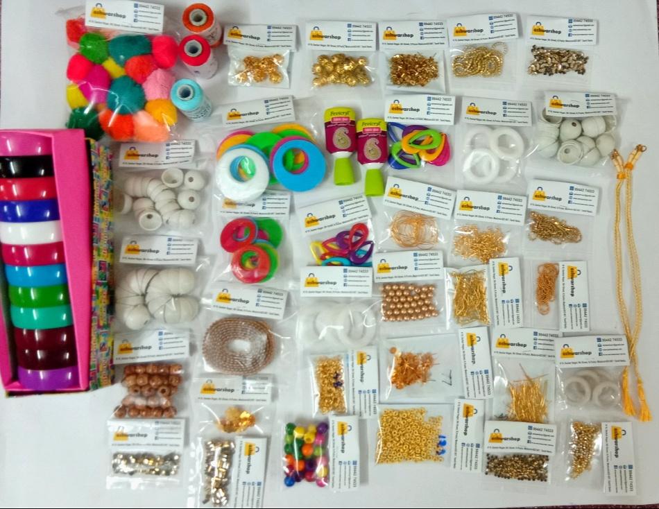 Silk Thread All in one Kit/ Silkthread Jewellery making Kit – Eshwarshop