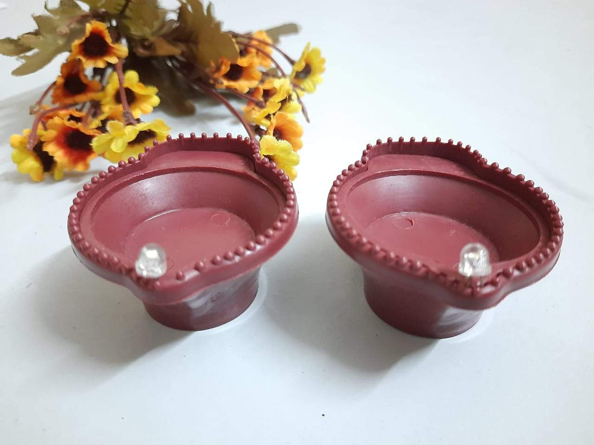 Eshwarshop Battery Operated Flameless Indian Diya Deepak LED Light ...