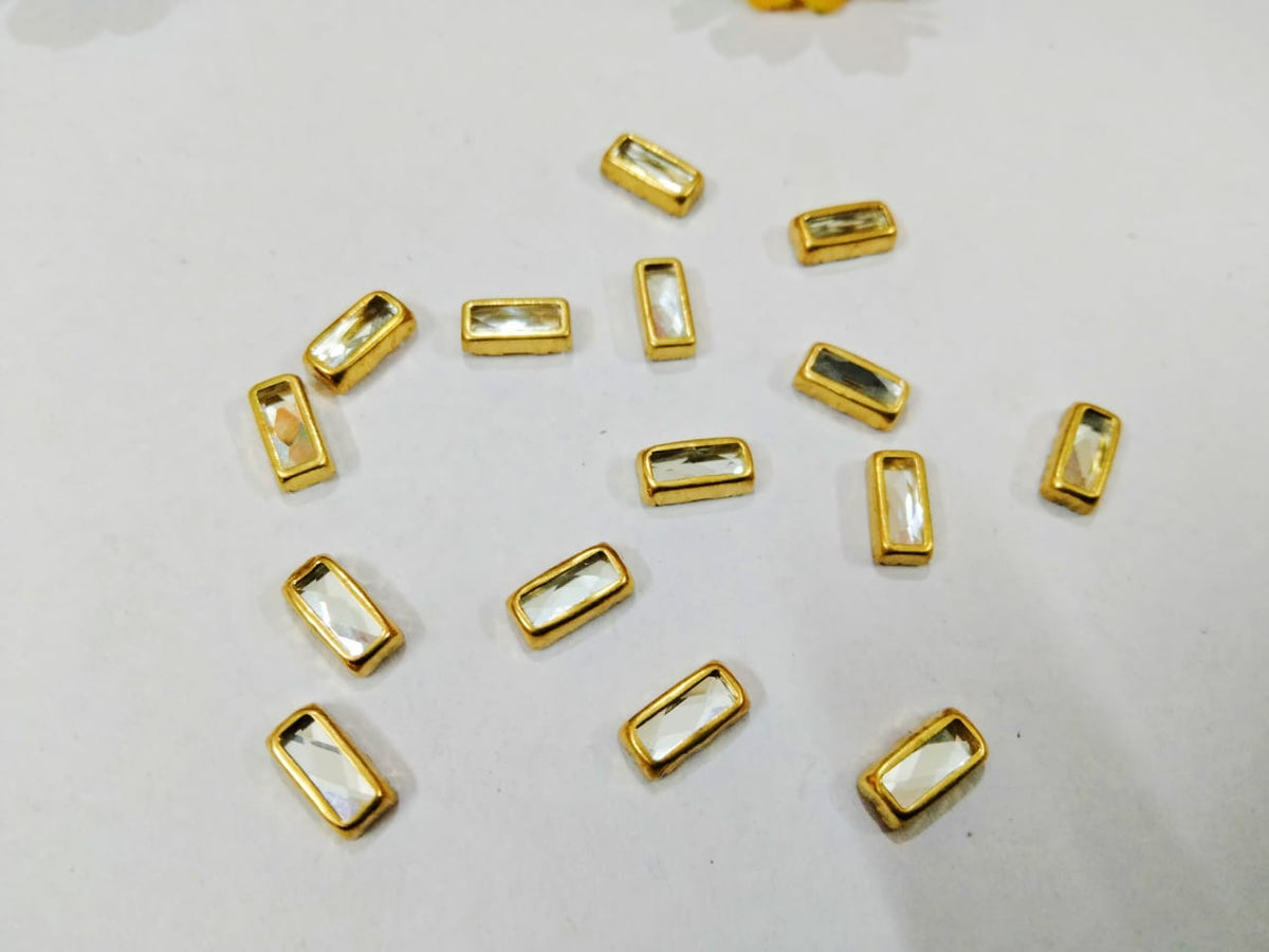 Kundan Stone 3x7 Rectangle – Eshwarshop